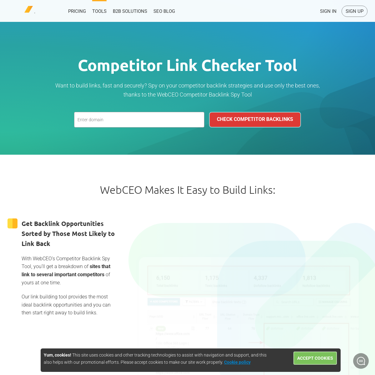 Competitor Link Checker Tool | WebCEO